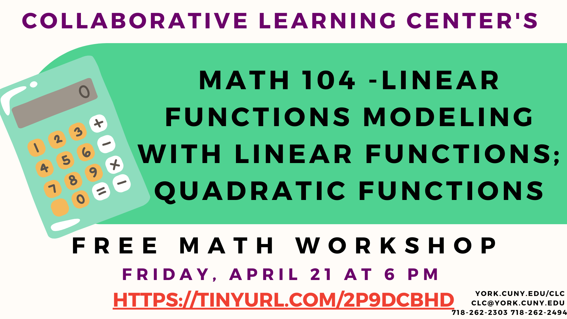CLC Linear Functions and Quadratic Functions Workshop - Collaborative ...