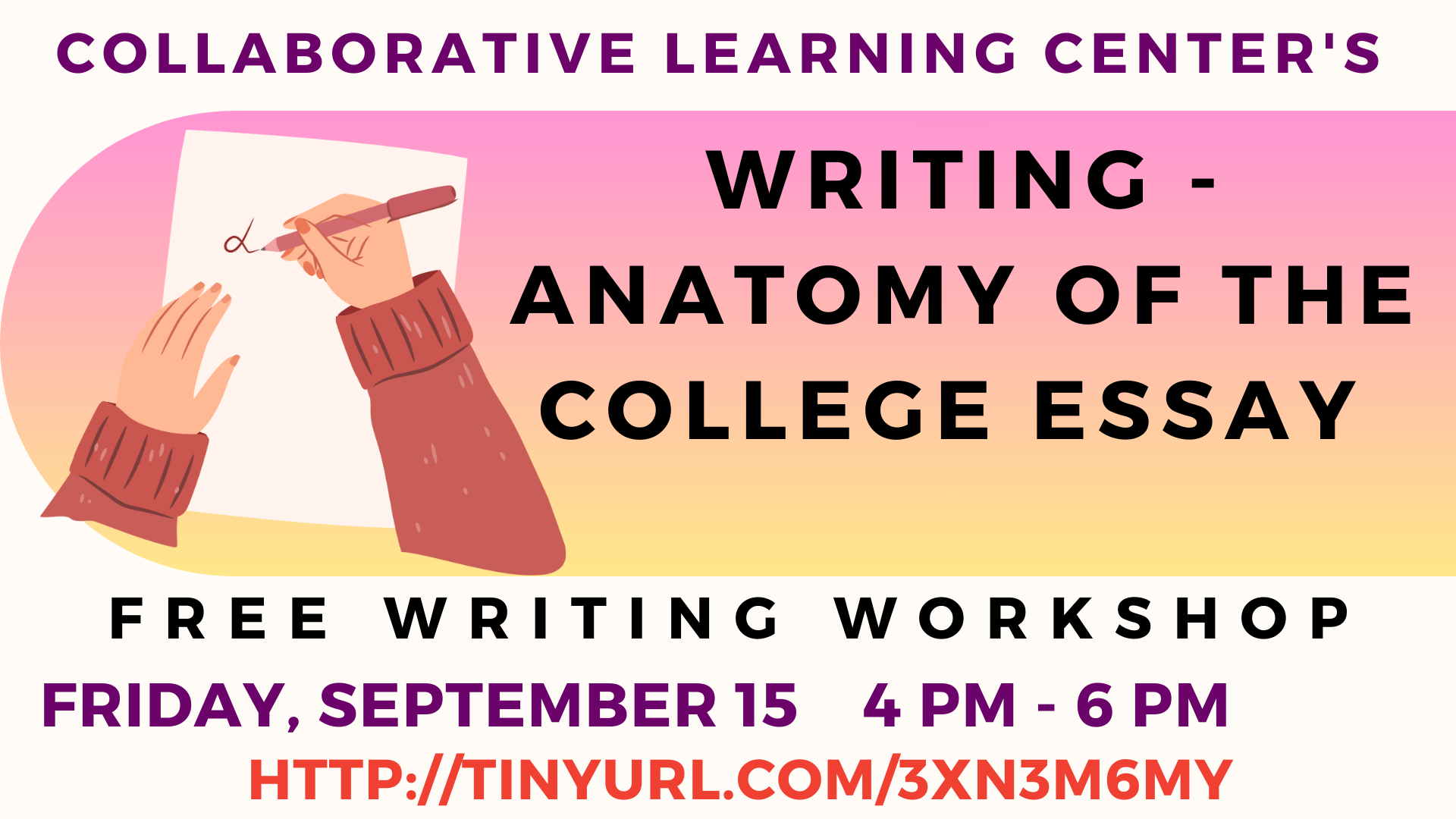 CLC Writing Workshop- Anatomy of the College Essay - Collaborative Learning Center (CLC) - York ...