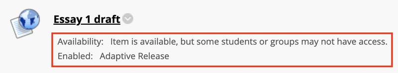 Turnitin LTI integration trigger Bb adaptive release - CTLET - York College