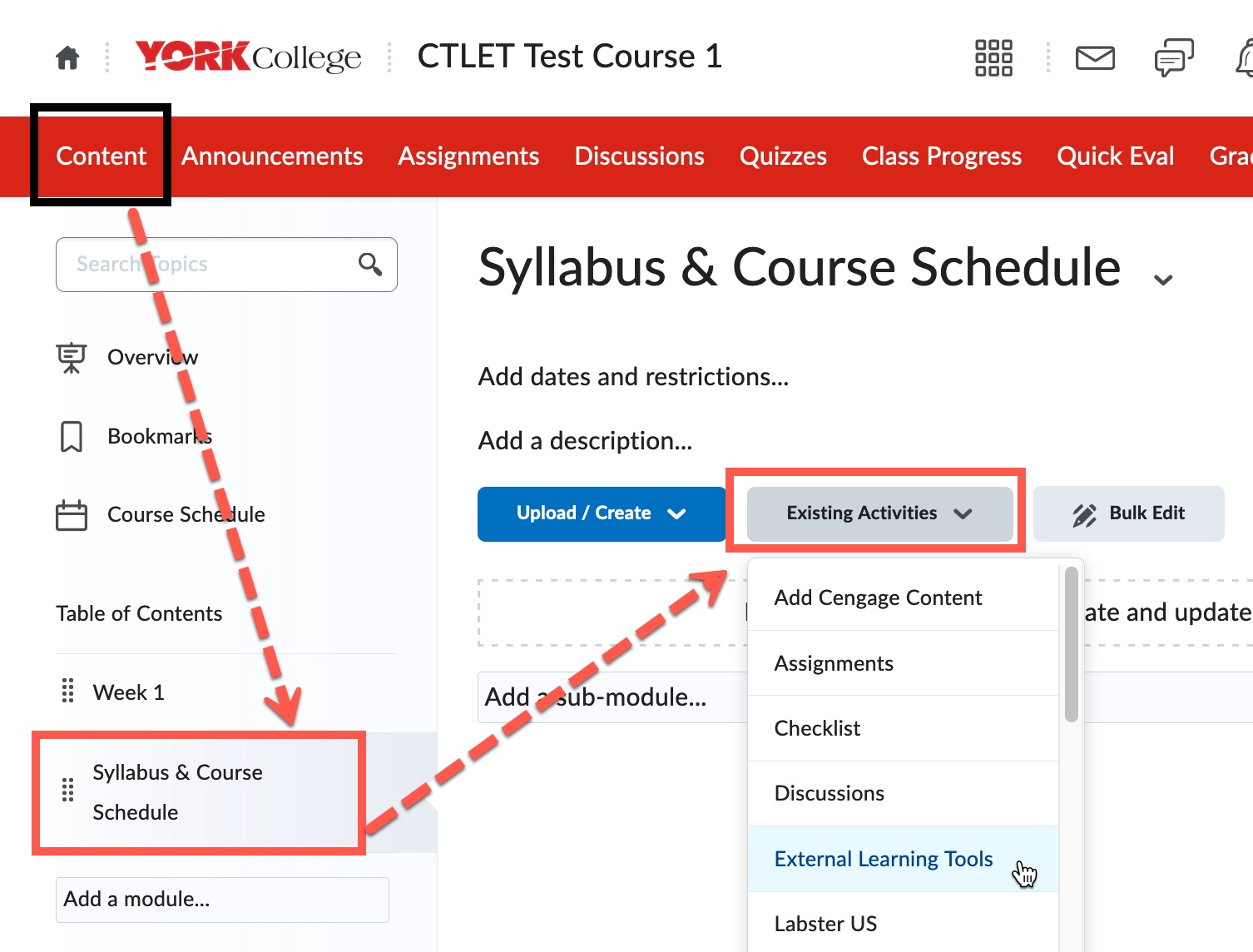 Setting up eSyllabus in your BrS courses - CTLET - York College