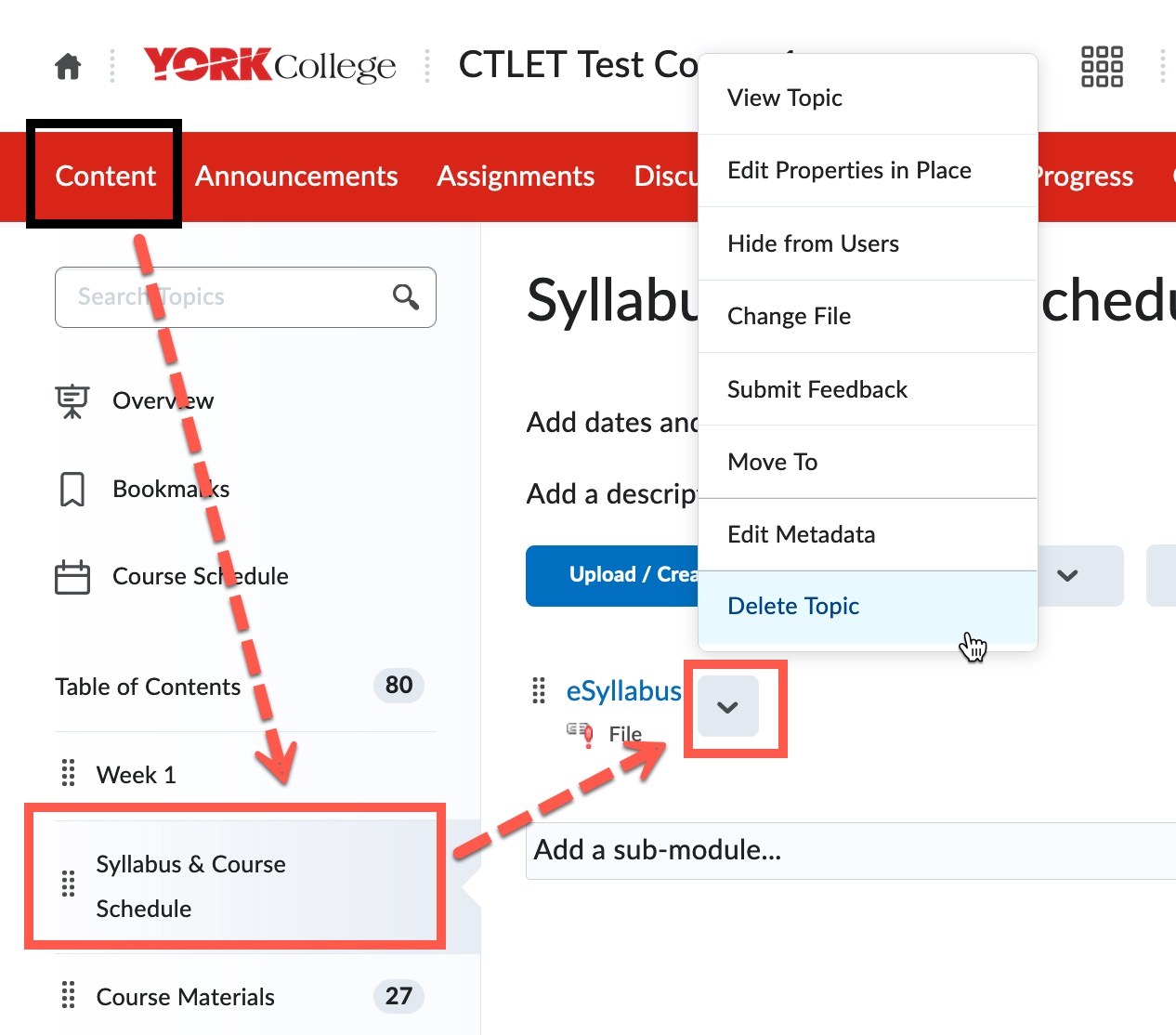 Setting up eSyllabus in your BrS courses - CTLET - York College
