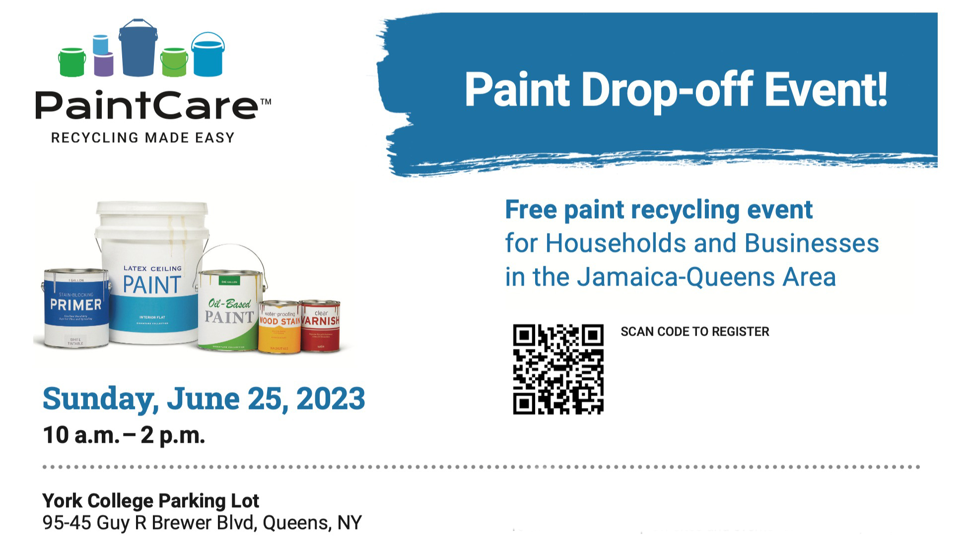 Free Paint Recycling Drop-off Event - Calendar - York College