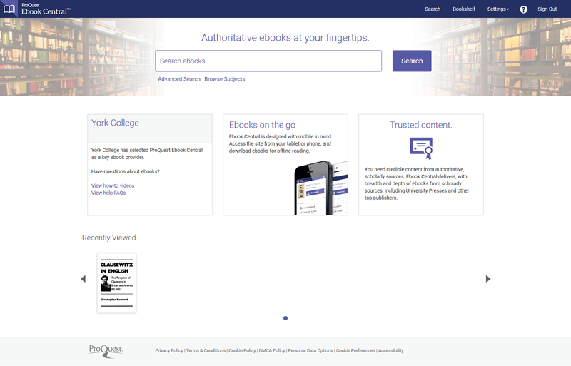 Check out our new Ebooks - Library - York College