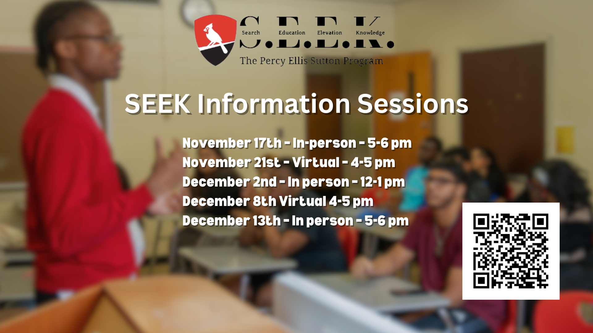 SEEK Information Sessions - 12/02/23