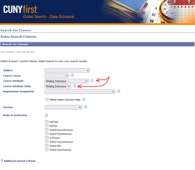 Finding WI Courses on CUNYFirst Global Search - Writing Across the ...